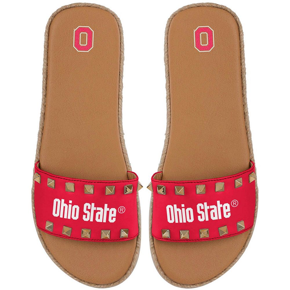 Women's FOCO Ohio State Buckeyes Espadrille Studded Slide Sandals