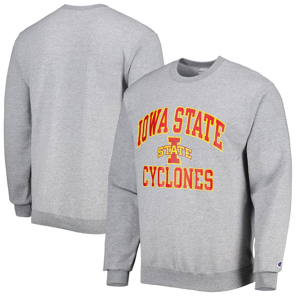 Men's Champion Heather Gray Iowa State Cyclones High Motor Pullover ...