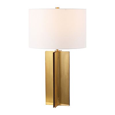 Square Metal Table Lamp 25" Gray Metal Two Light Cylinder Table Lamp