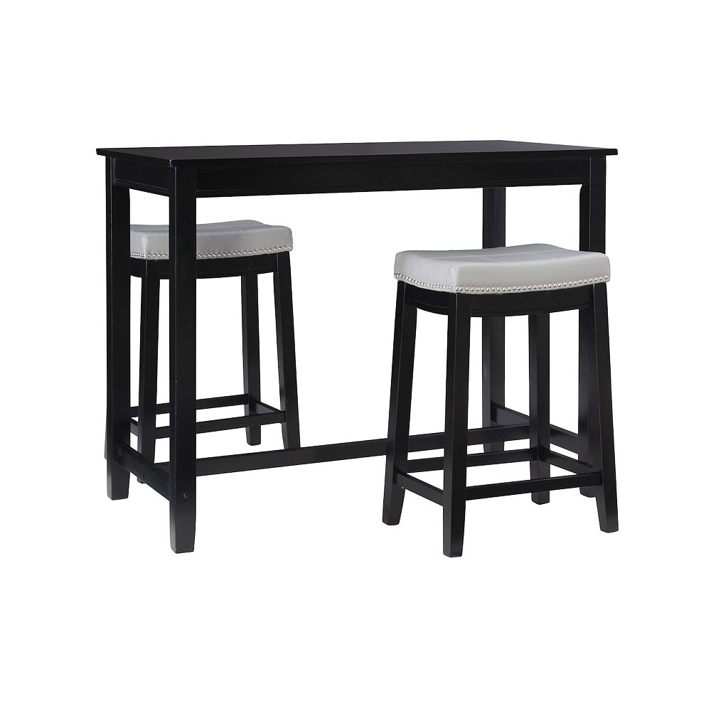 Linon Claridge Bistro Dining Table & Counter Stool 3-piece Set