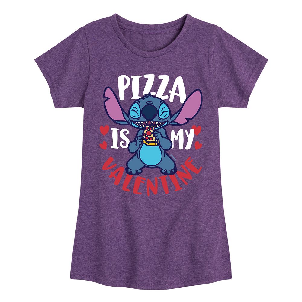 Disney's Lilo & Stitch Girls 7-16 Valentine Pizza Graphic Tee