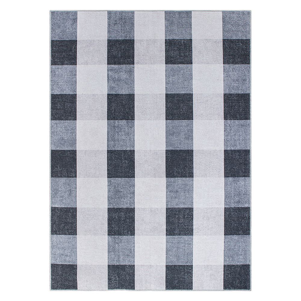 World Rug Gallery Contemporary Checkered Machine Washable Area Rug