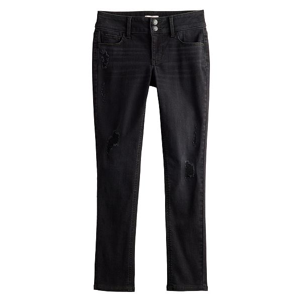 Girls 6-20 SO® Double Button Midrise Skinny Jeans in Regular & Plus Size