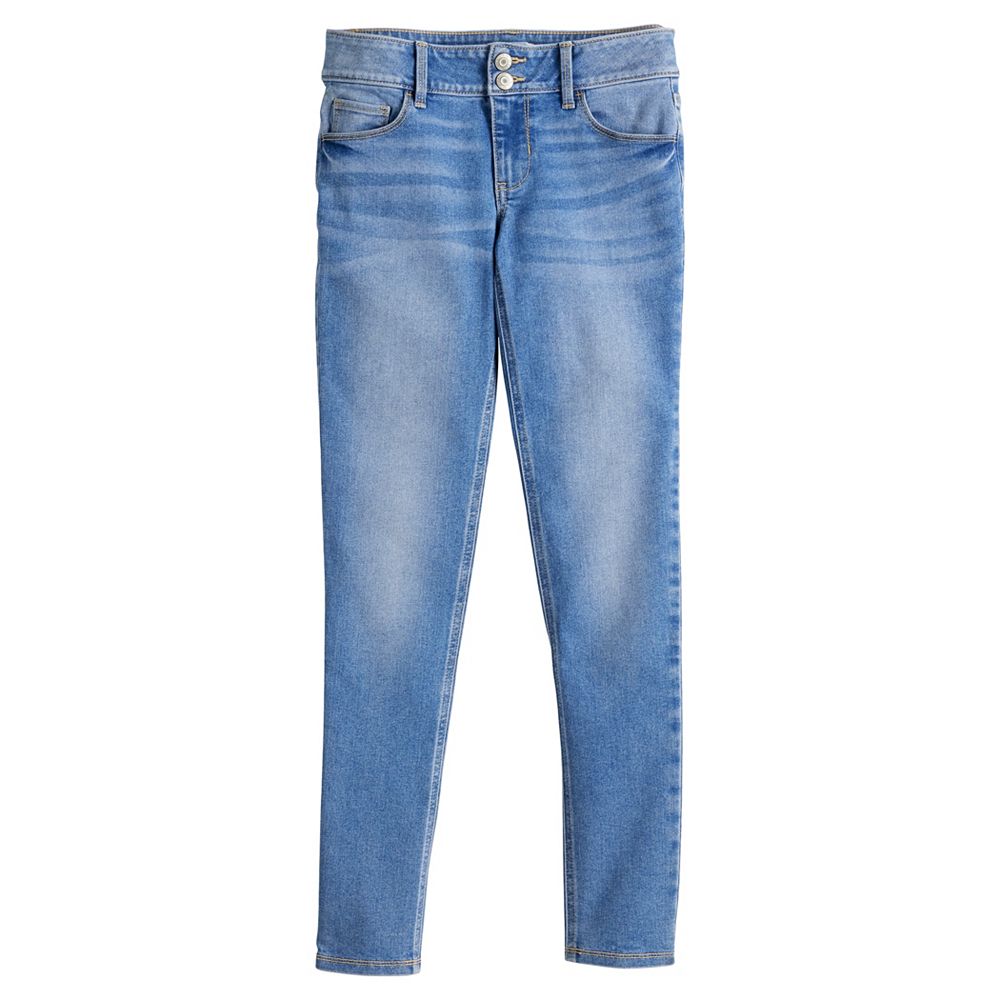 Girls 6-20 SO® Double Button Midrise Skinny Jeans in Regular & Plus Size
