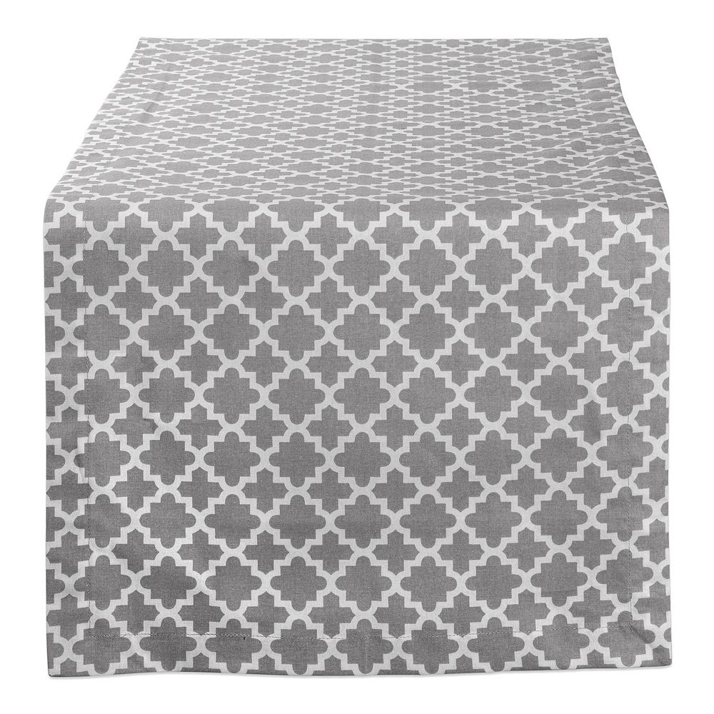 72" Gray Lattice Table Runner