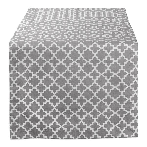72" Gray Lattice Table Runner