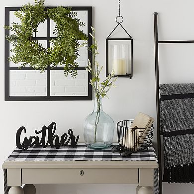 14" Black "Gather" Contemporary Farmhouse Sign