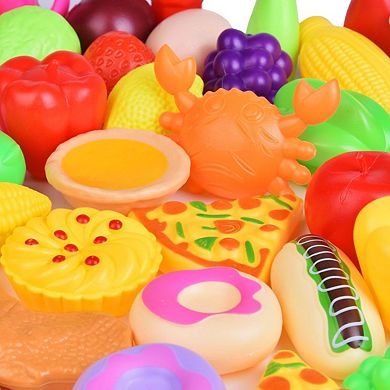 128 Pcs Kids Kitchen Play Food Set