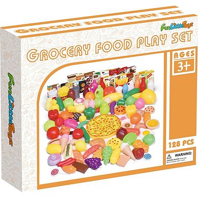 128 Pcs Kids Kitchen Play Food Set
