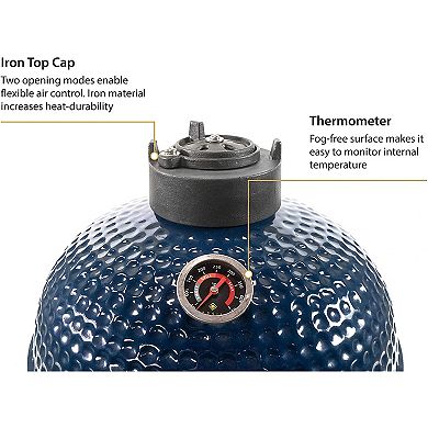 VESSILS 13 Inch Stand Style Kamado Barbecue Charcoal Grill w ...