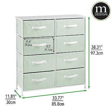 mDesign Large Storage Dresser Furniture with 8 Removable Fabric Drawers ...