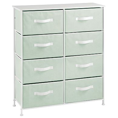 mDesign Large Storage Dresser Furniture with 8 Removable Fabric Drawers ...
