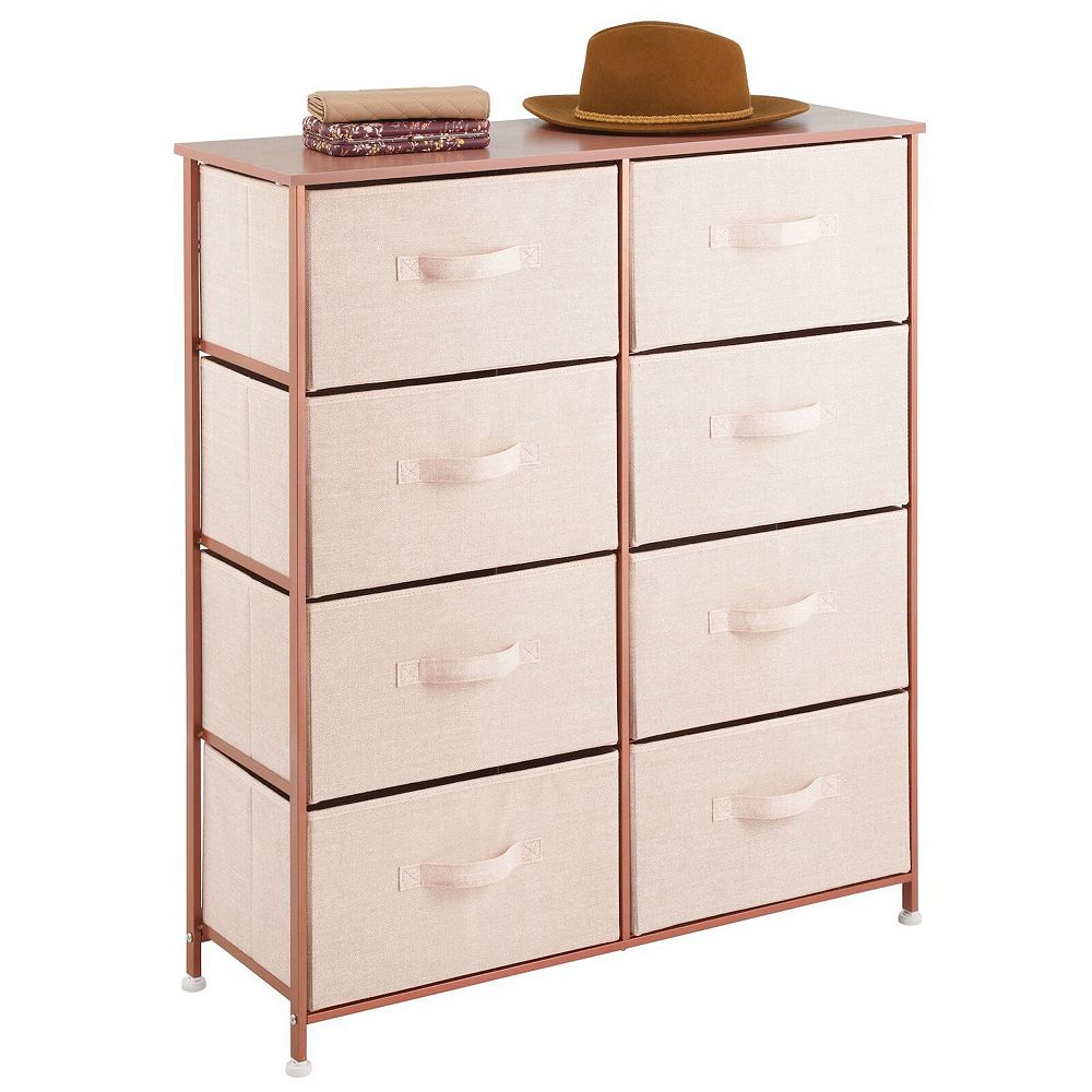 mDesign Large Storage Dresser Furniture with 8 Removable Fabric Drawers ...