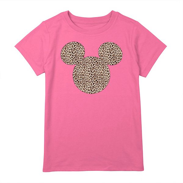 Disney's Mickey Mouse Girls 7-16 Cheetah Print Silhouette Fill Graphic Tee