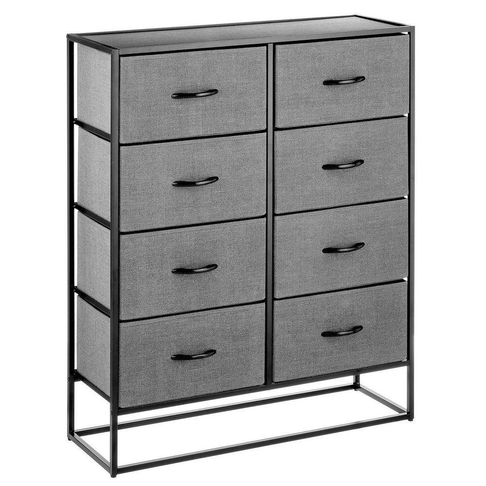 mDesign Wide 5-Drawer Storage Dresser Unit with Steel Frame, Fabric ...