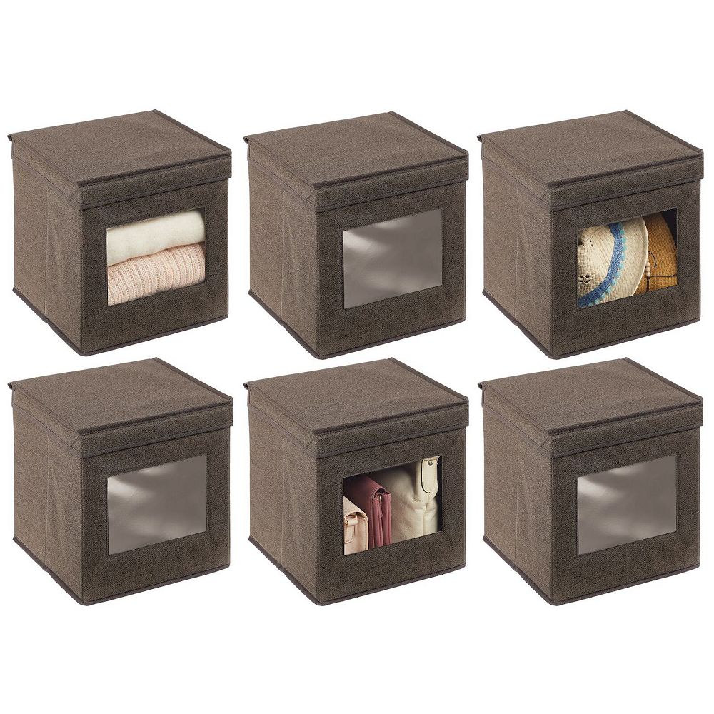 mDesign Fabric Stackable Cube Storage Organizer Box - 2 Pack