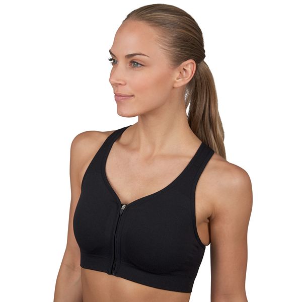 Jockey Sport Zip Front Seam Free Sports Bra