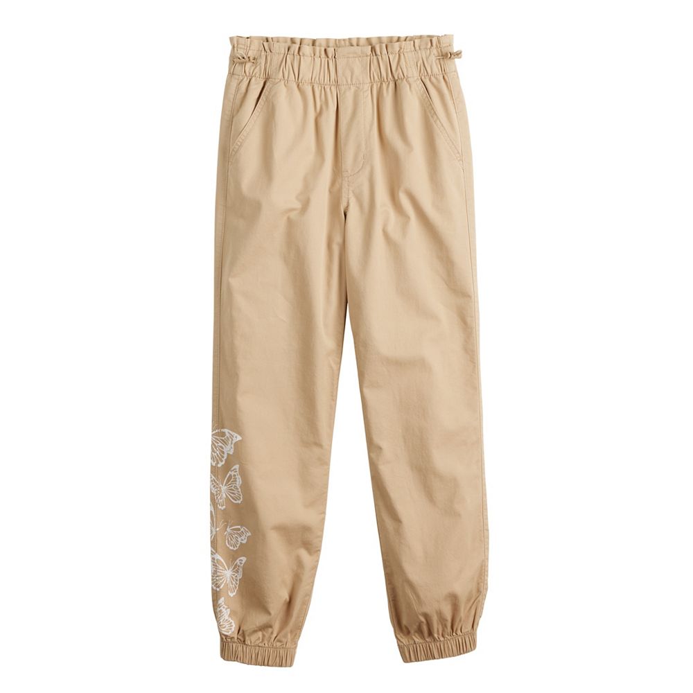 Girls 7-16 Vanilla Star Screen Print Parachute Pants