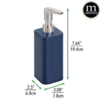 mDesign Metal Square Refillable Soap Dispenser Pump, 2 Pack - Navy Blue ...