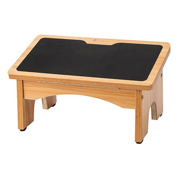 Wood Foot Rest With 3-Level Quick Adjust Incline For Sore Feet, Improve ...
