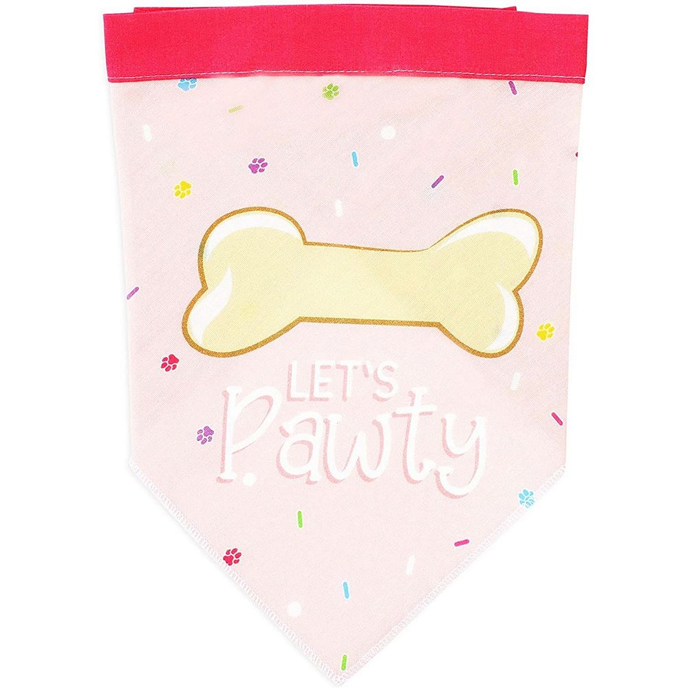 Pink Dog Birthday Bandana, Let's Pawty