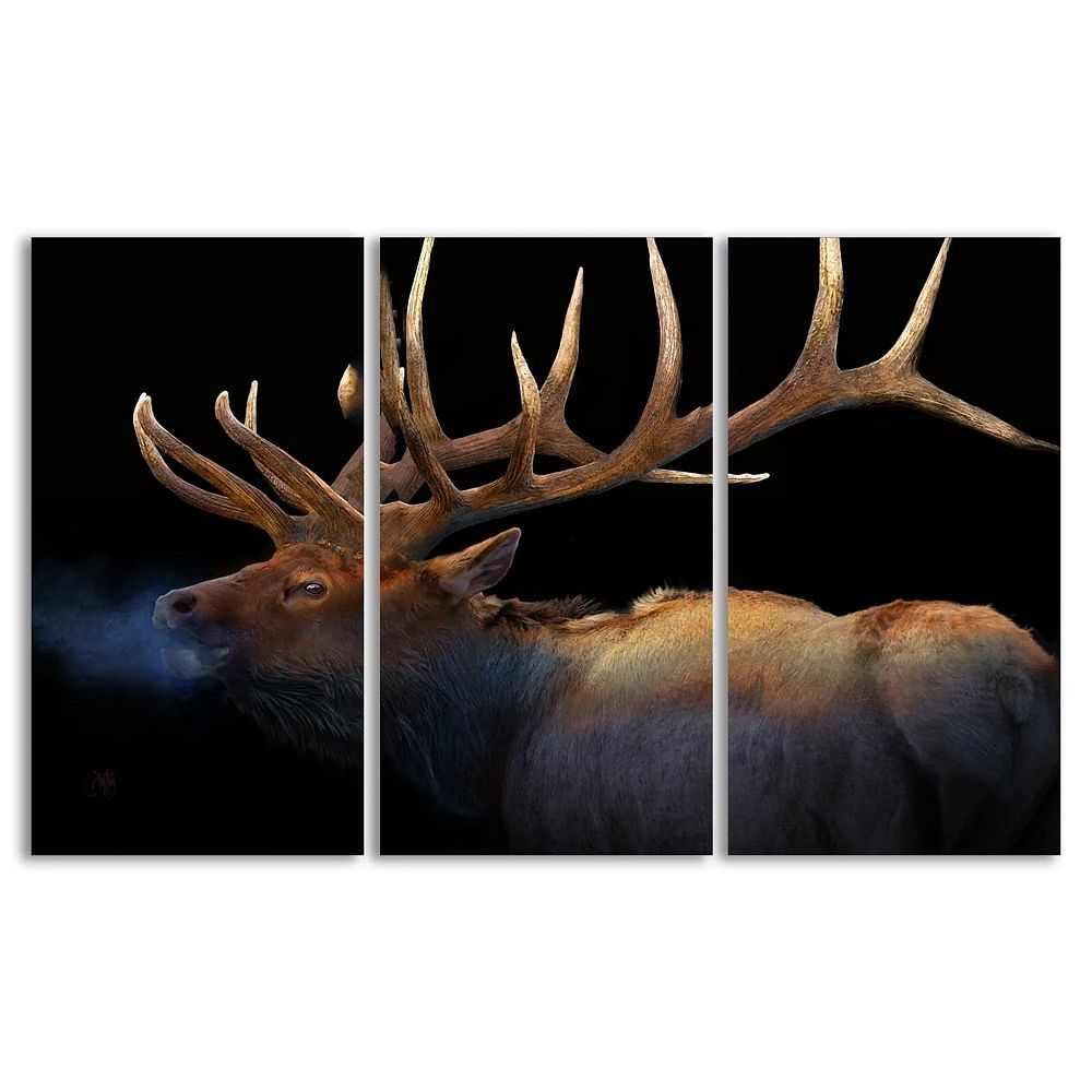 Personal-Prints Winter Elk Triptych Canvas Wall Art 3-piece Set