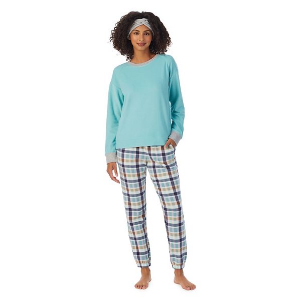 Womens Cuddl Duds® 3 Pc Stretch Fleece Long Sleeve Pajama Top Pajama