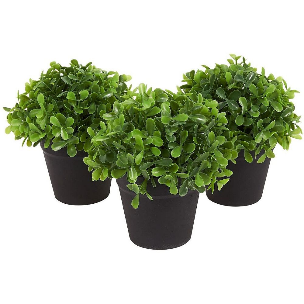 3 Pack Mini Fake Plants in Pots for Indoor and Outdoor Home Greenery Decor