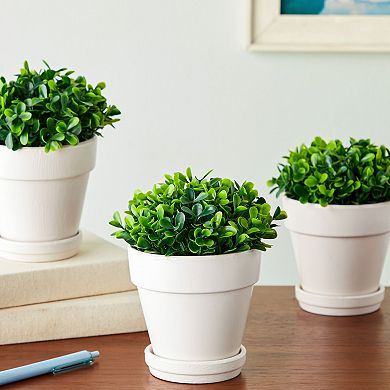 3 Pack Mini Fake Plants in Pots for Indoor and Outdoor Home Greenery Decor