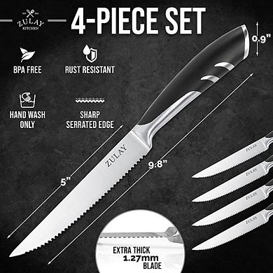 Zulay Kitchen Set of 4 Steak Knives