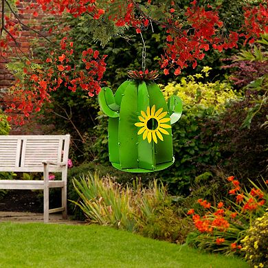 Rustic Arrow Hanging Saguaro Cactus Birdhouse Hanging Wall Decor