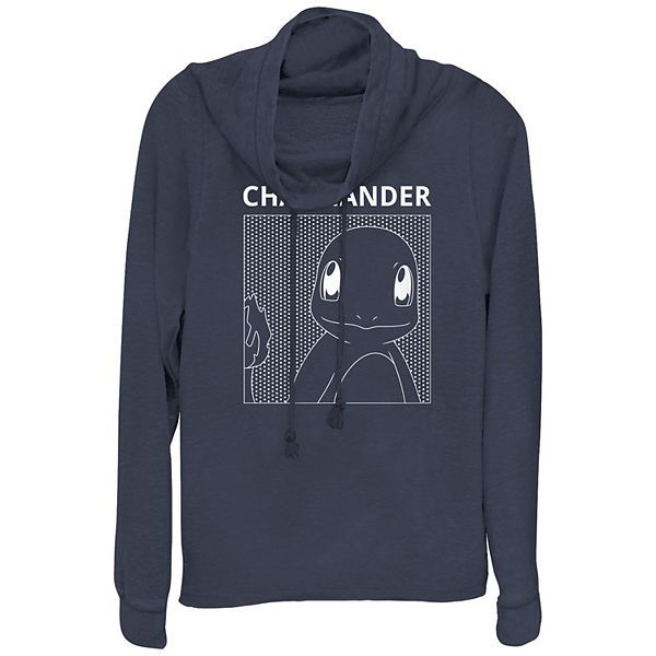 Juniors' Pokémon Charmander Silhouette Comic Box Cowlneck Graphic ...