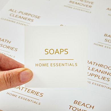 144 Minimalist Gold Laundry Room Labels, Linen Closet, Cleaning Supply ...