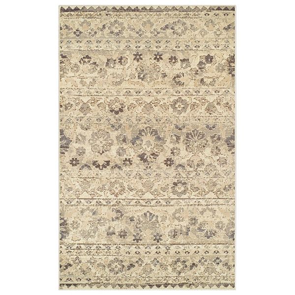 SUPERIOR Fawn Abstract Floral Indoor Area Rug