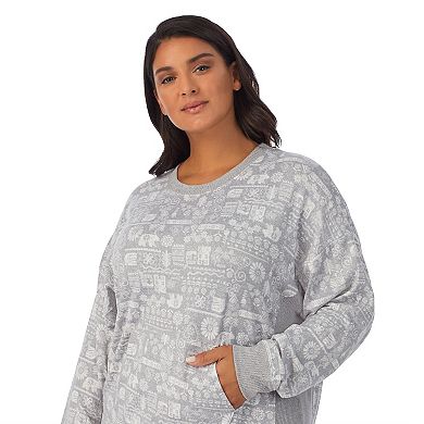 Plus Size Cuddl Duds® Sweater Knit Kangaroo Pocket Top and Banded ...