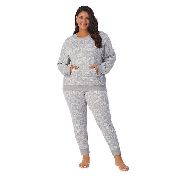 Plus Size Cuddl Duds® Sweater Knit Kangaroo Pocket Top and Banded ...