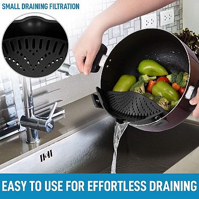 Zulay Kitchen Adjustable Snap On Strainer For Most Pots & Pans