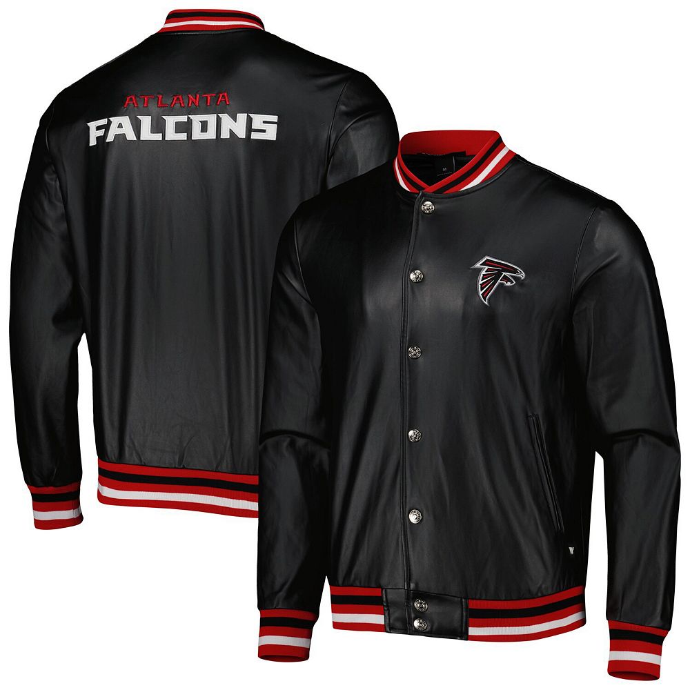 Men's The Wild Collective Black Atlanta Falcons Metallic Bomber Full ...