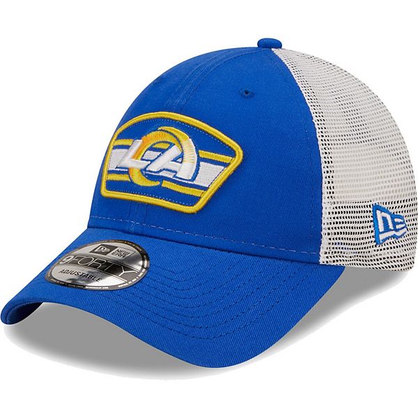 Men's New Era Royal/White Los Angeles Rams Logo Patch Trucker 9FORTY ...
