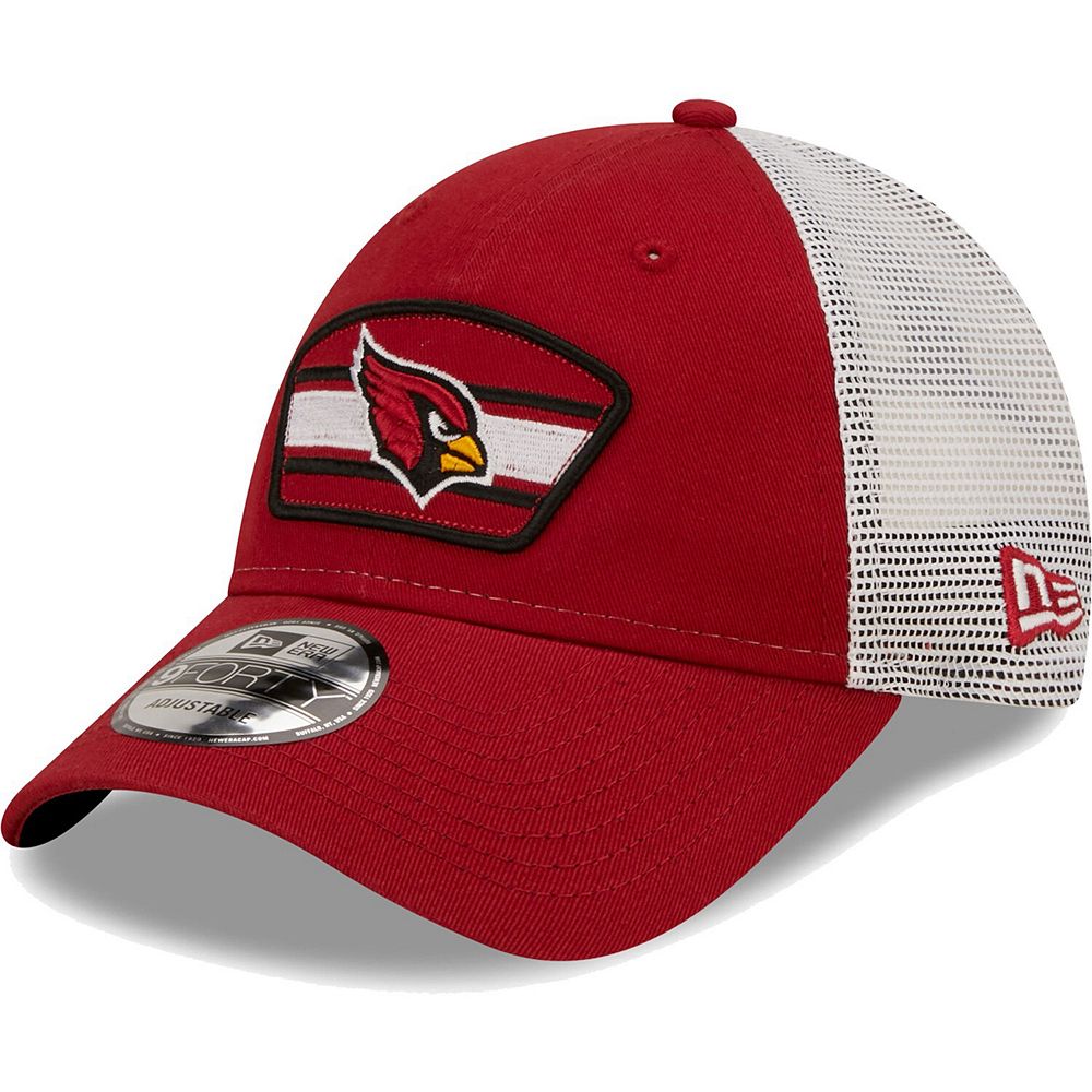 Men's New Era Cardinal/White Arizona Cardinals Logo Patch Trucker ...