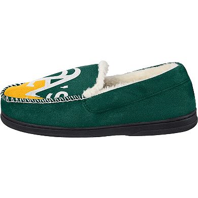 Men's FOCO Oakland Athletics Colorblock Moccasin Slippers