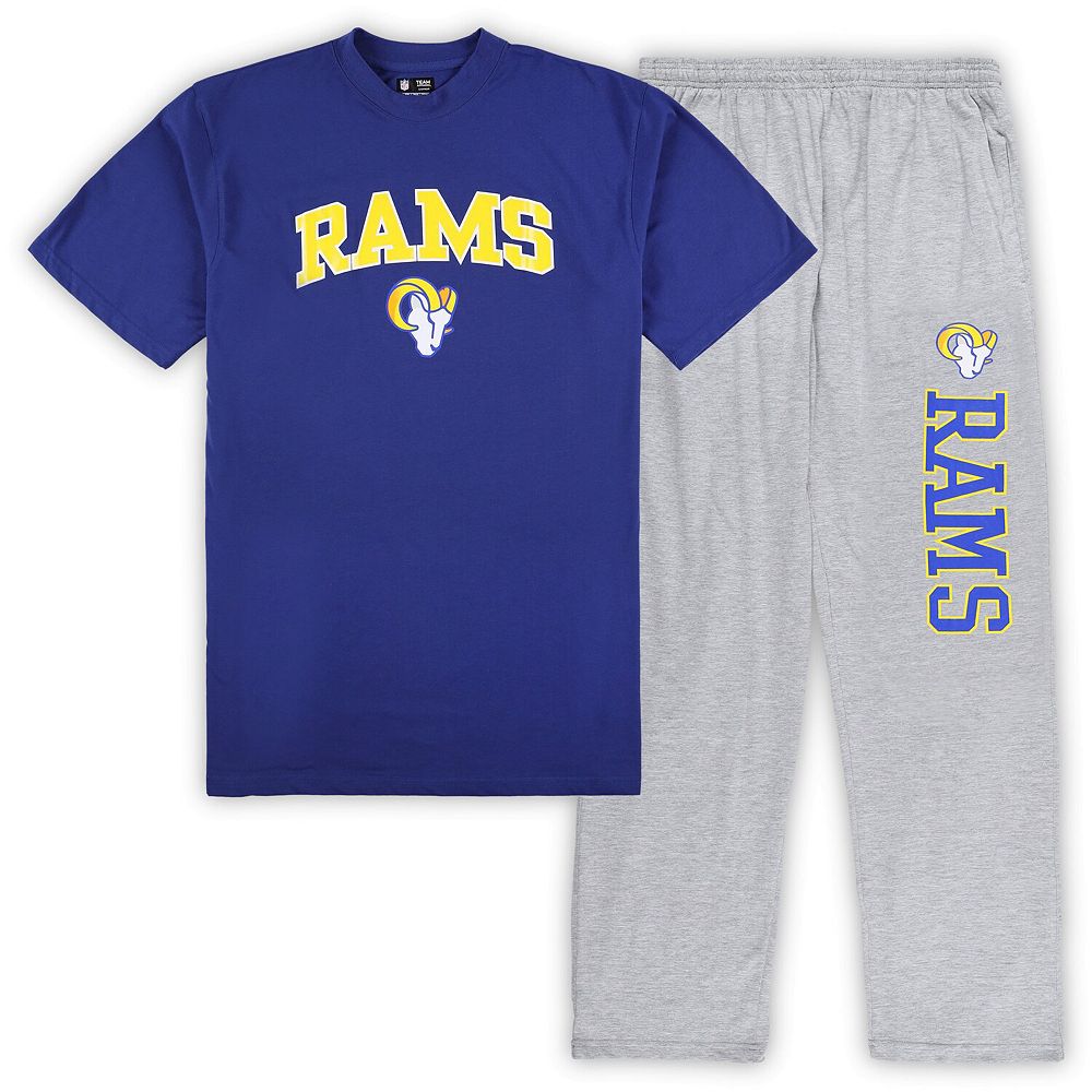 Men's Concepts Sport Royal/Heather Gray Los Angeles Rams Big & Tall T ...