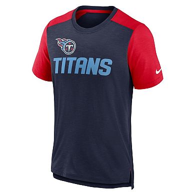 Men's Nike Heathered Navy/Heathered Red Tennessee Titans Color Block ...