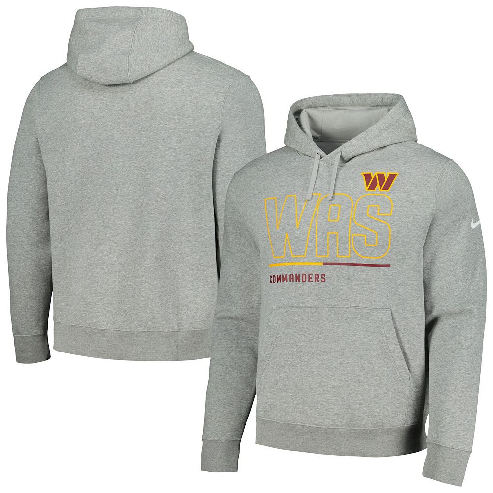 Men's Nike Heather Gray Washington Commanders City Code Club Fleece ...