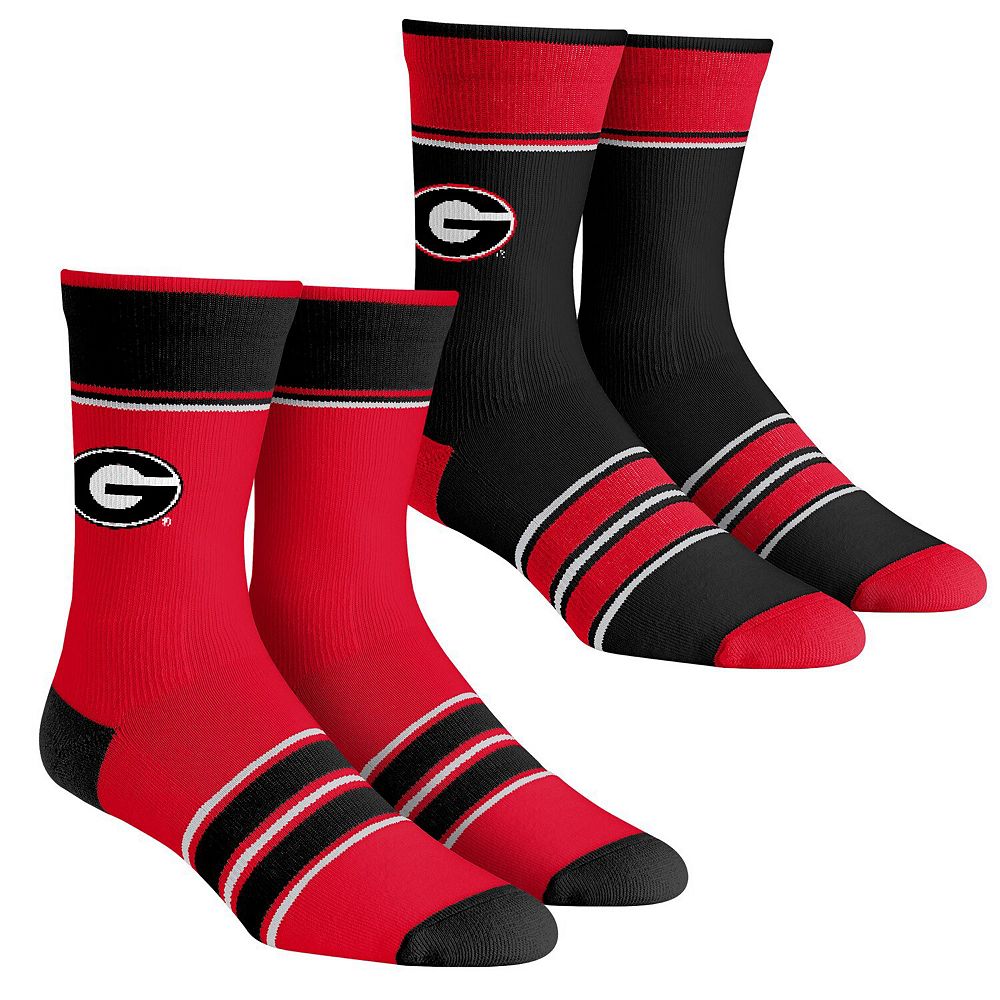 Youth Rock Em Socks Georgia Bulldogs Multi-Stripe 2-Pack Team Crew Sock Set