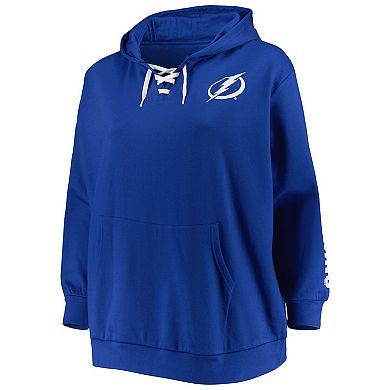 Women's Andrei Vasilevskiy Royal Tampa Bay Lightning Plus Size Lace-Up V-Neck Pullover Hoodie