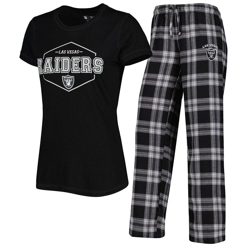 Women's Concepts Sport Black/Gray Las Vegas Raiders Plus Size Badge T ...