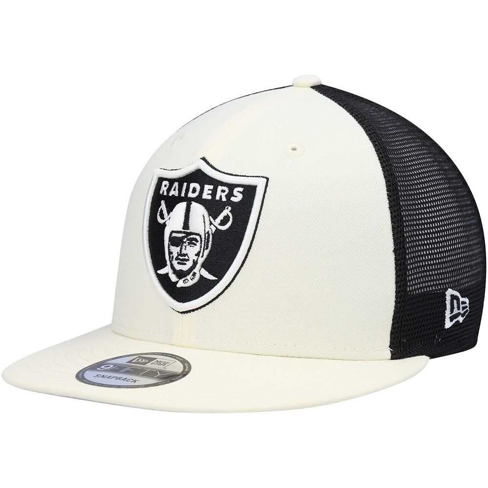 Men's New Era Cream/Black Las Vegas Raiders Chrome Collection 9FIFTY ...