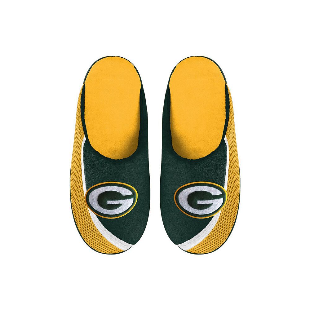 Youth FOCO Green Bay Packers Big Logo Color Edge Slippers