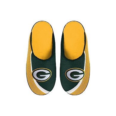 Youth FOCO Green Bay Packers Big Logo Color Edge Slippers